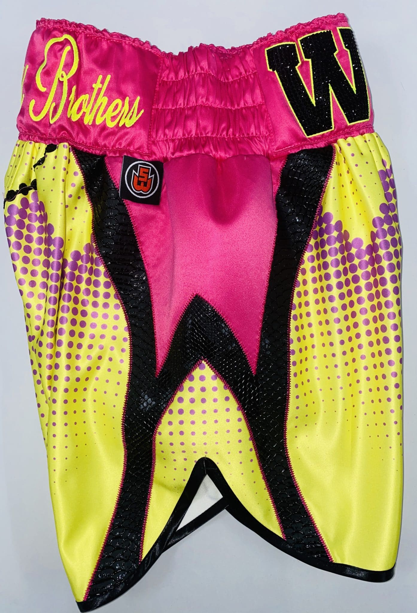 Florescent Yellow and Pink Boxing Shorts | Suzi Wong Creations Ltd